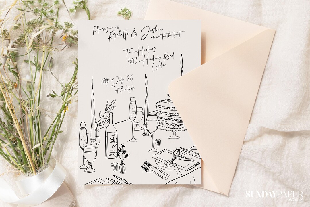 Hand Drawn Invitation Template | Editable Fun Template | Whimsical ...
