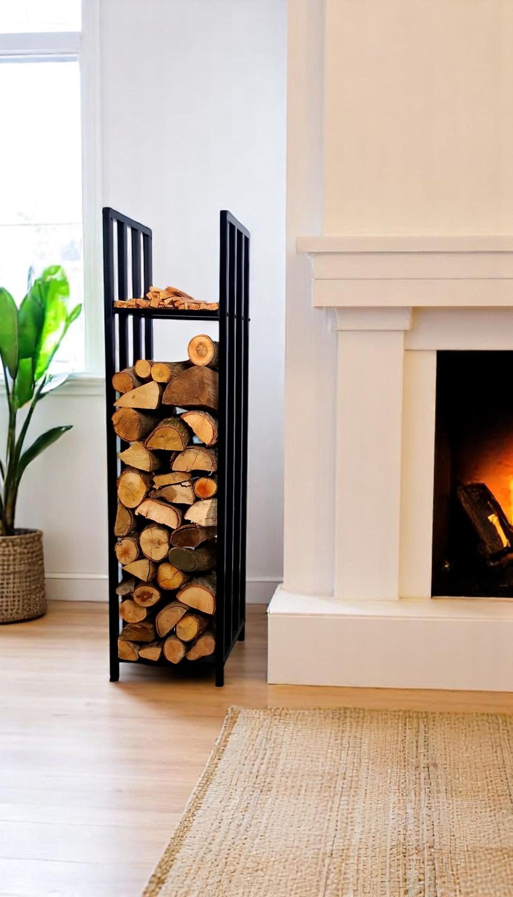 Firewood Rack, Metal Log Holder, Rustic Decor, Housewarming Gift - Etsy