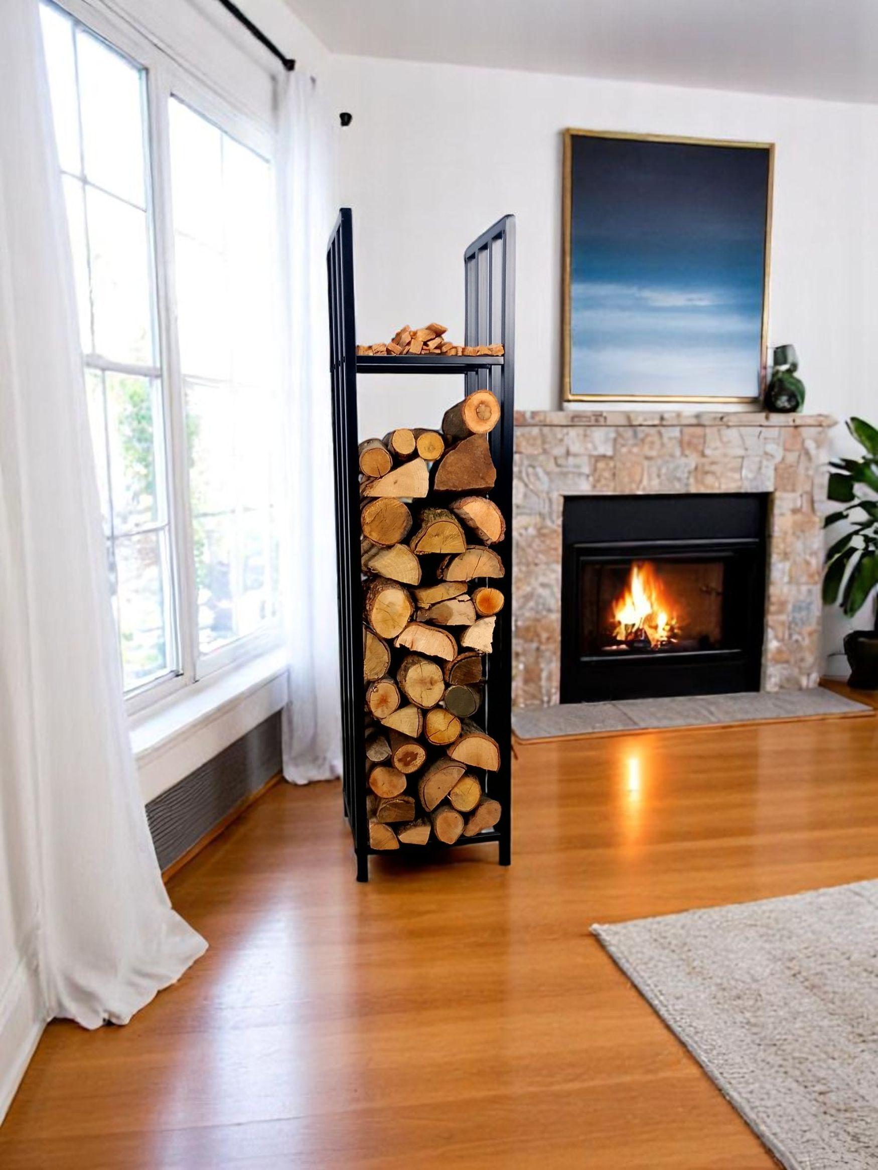 Firewood Rack, Metal Log Holder, Rustic Decor, Housewarming Gift - Etsy