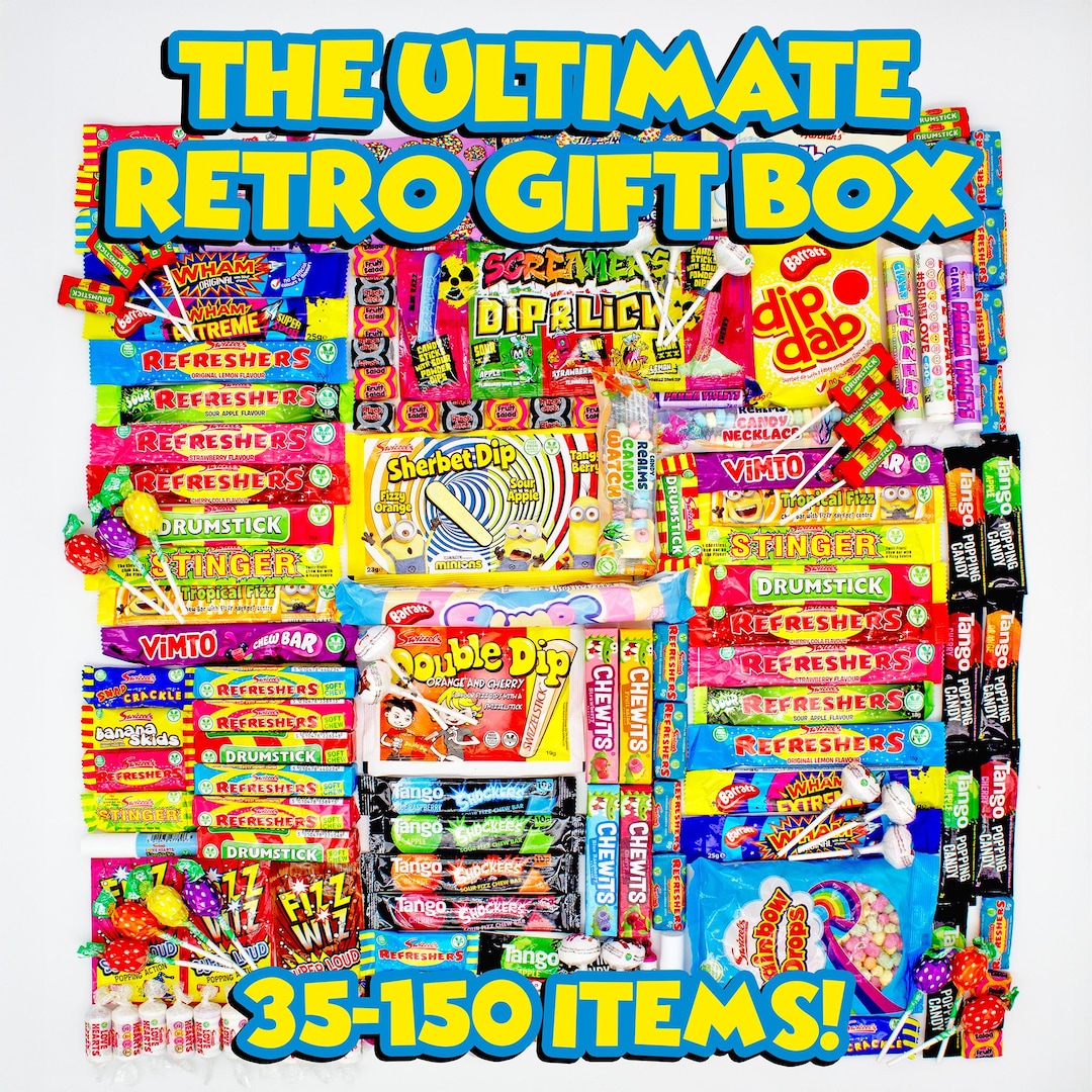 Finest Retro Sweets Gift Box, up to 150 Sweets, Gift Box With ...