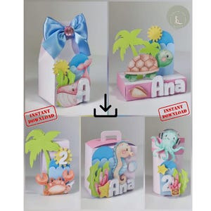 Sea , , Gable Box , Gift Box Template, Box Template Svg, Sİlhouette ...