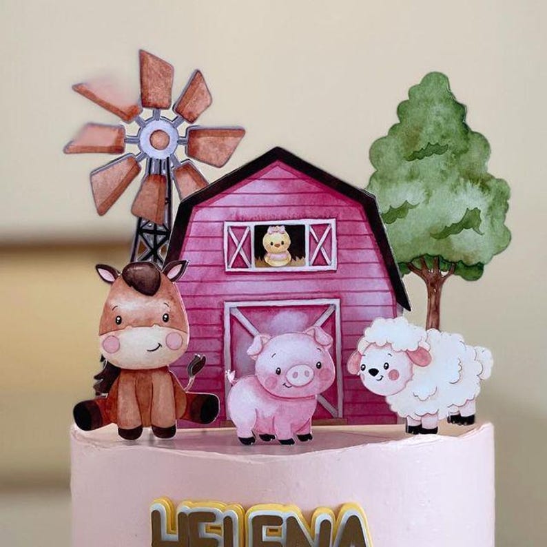 Farm Cake Topper | Farm Themed Party Decor | Old Mcdonald Farm Cake ...