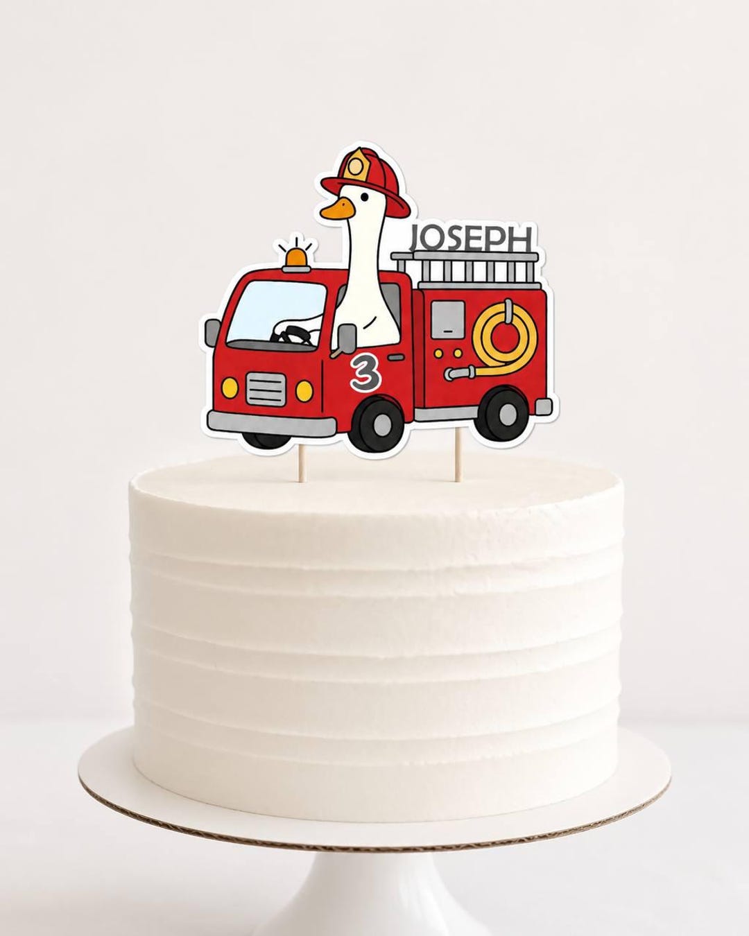 3D Firetruck Cake Topper Personalized Fire Truck Birthday Cake Decor ...