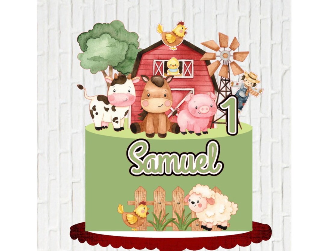 Farm Cake Topper, Farm One Cake Topper, Farm One Cake Topper, Farm ...
