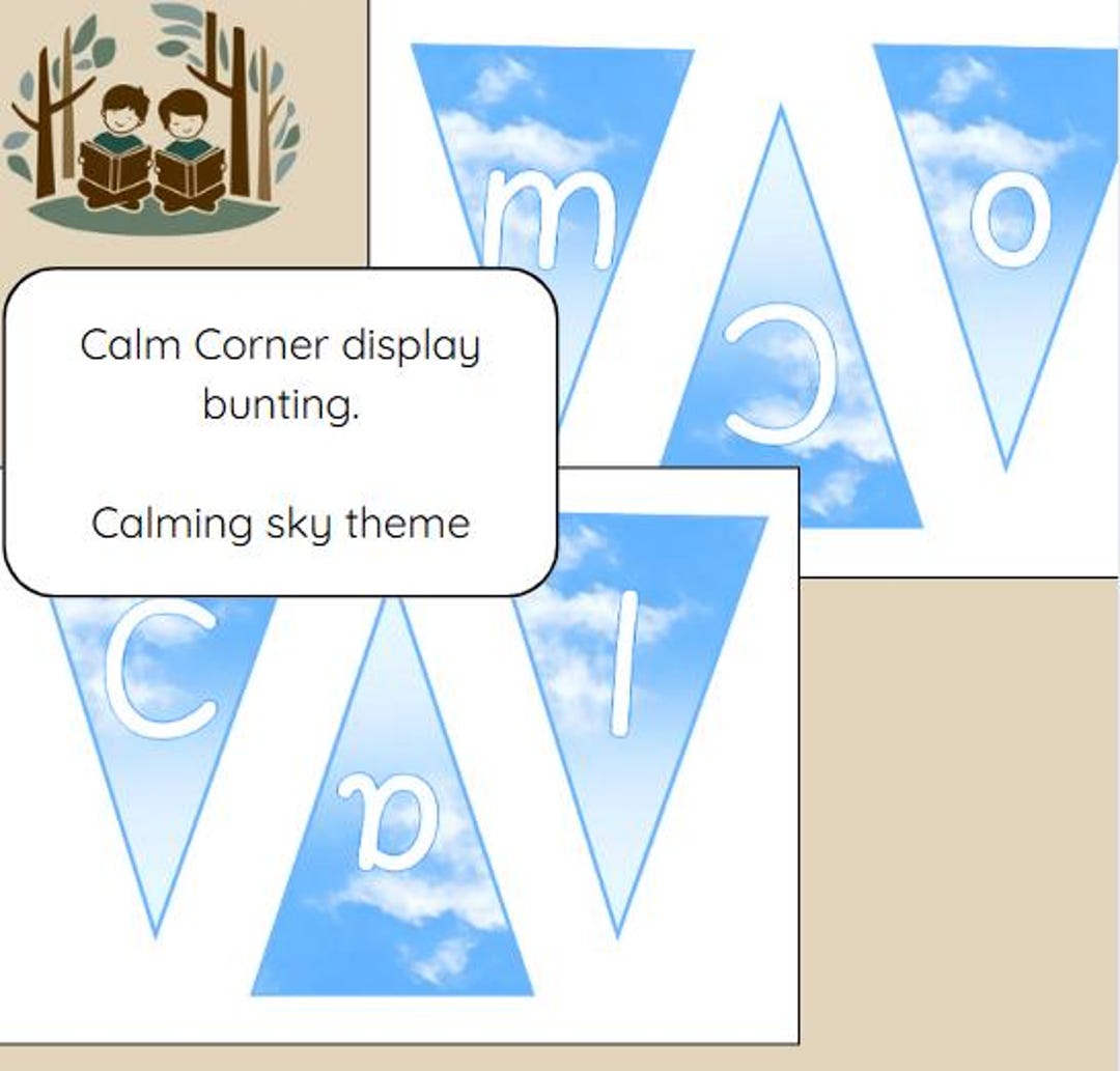 Calm Corner Display Bunting Sky Design - Etsy