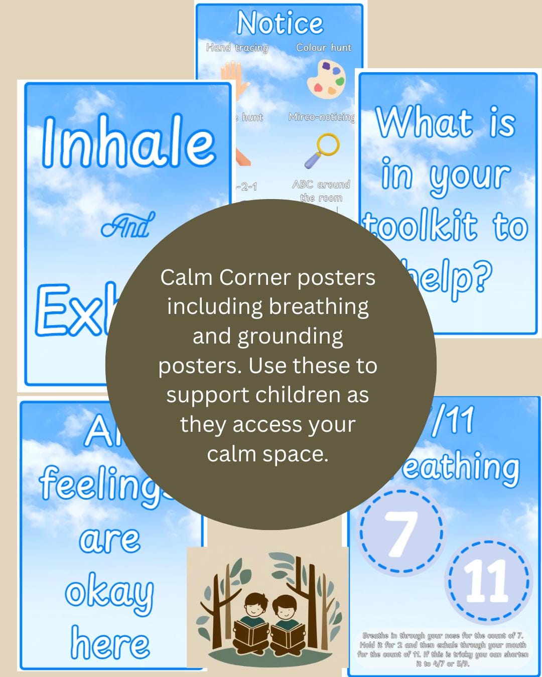Calm Corner Posters Including Breathing and Grounding Posters - Etsy
