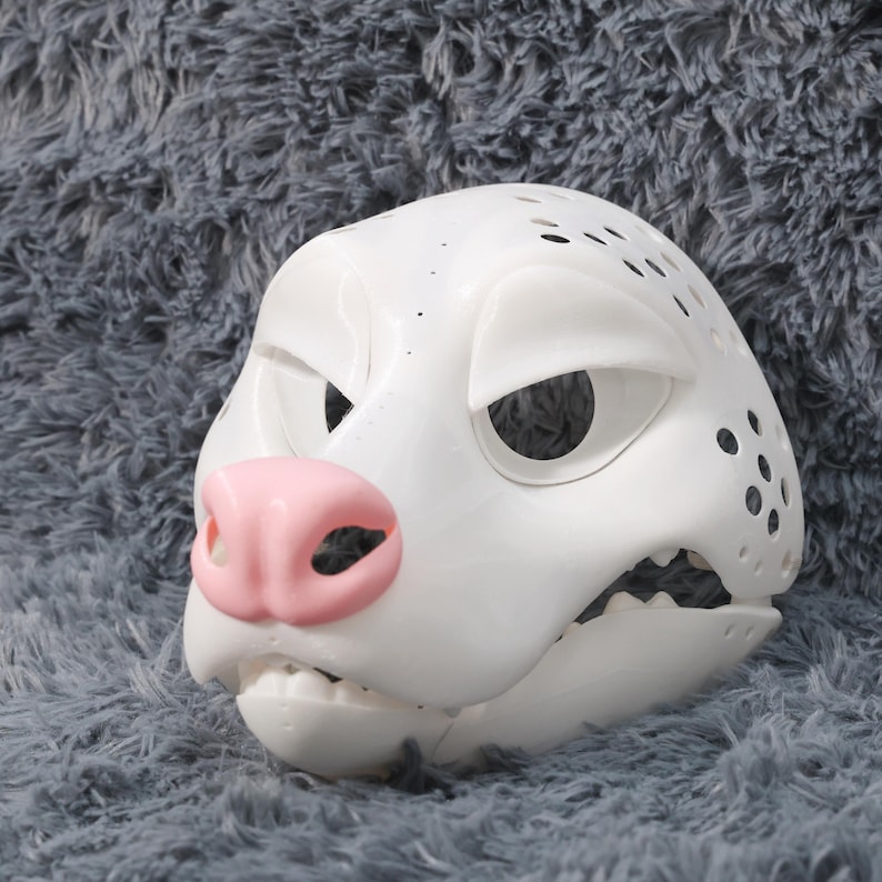 Fierce Possum Fursuit Head Base DIY Opossum Mask With Moving Jaw Pink ...