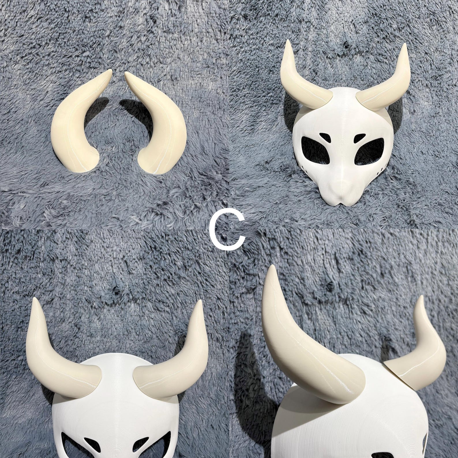 Bull Horns Furry Fursuit 3D Printed Furry Cosplay Customizable ...