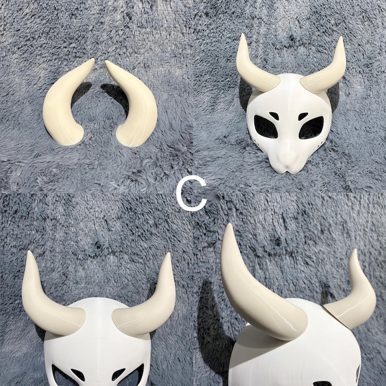 Bull Horns Furry Fursuit 3D Printed Furry Cosplay Customizable ...