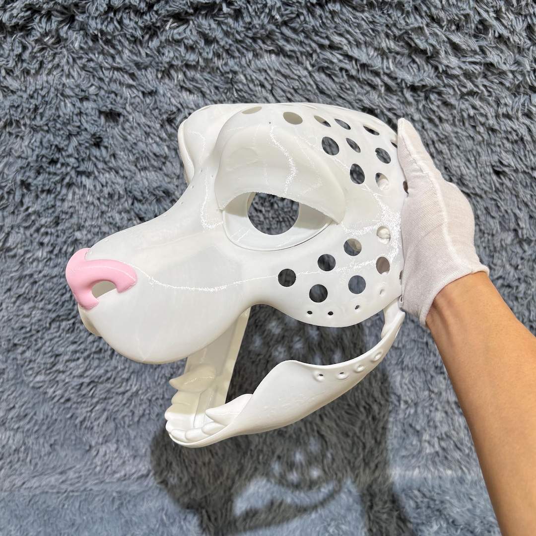 Snow Leopard Mask Jaguar Fursuit Head Base Moveable Jaw 3D Printed ...