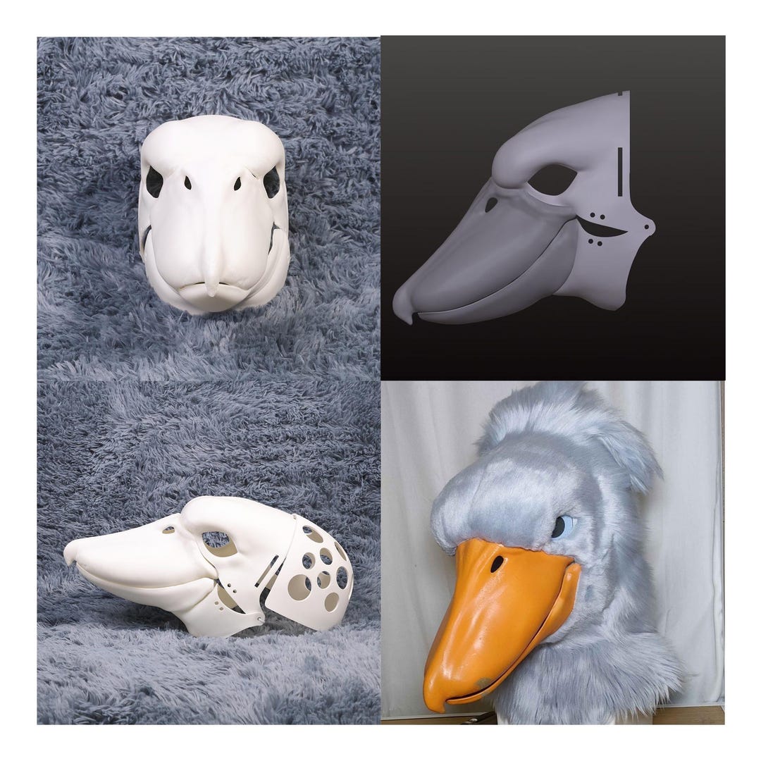 Shoebill Bird Skull Fursuit Base 3D Printed Semi Realistic Costume Head ...