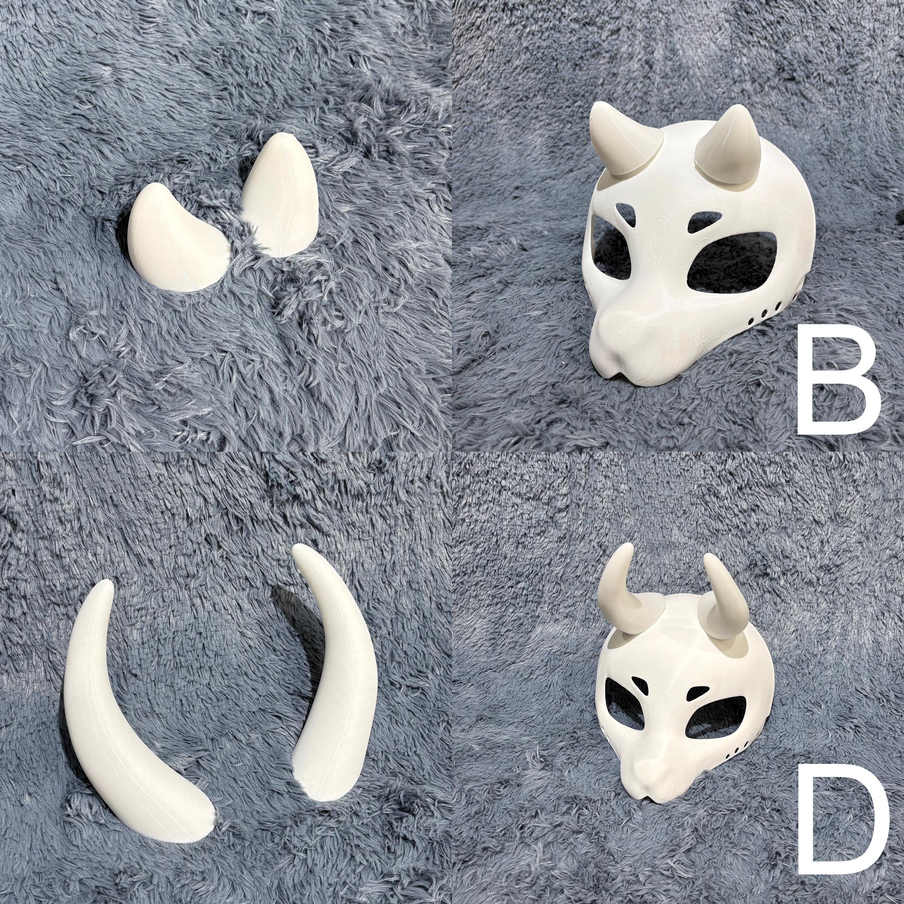 Furry Fursuit Costume DIY Horn Fantasy Dragon Ram Ball Deer Horn Animal ...