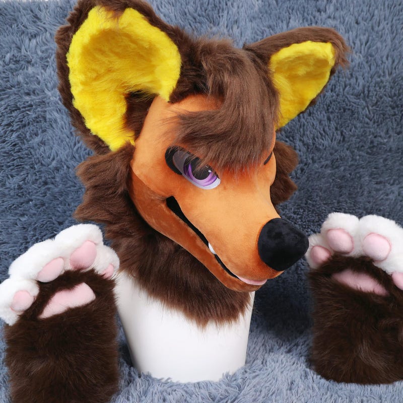 Blue and Pink Fursuit Head - Etsy UK