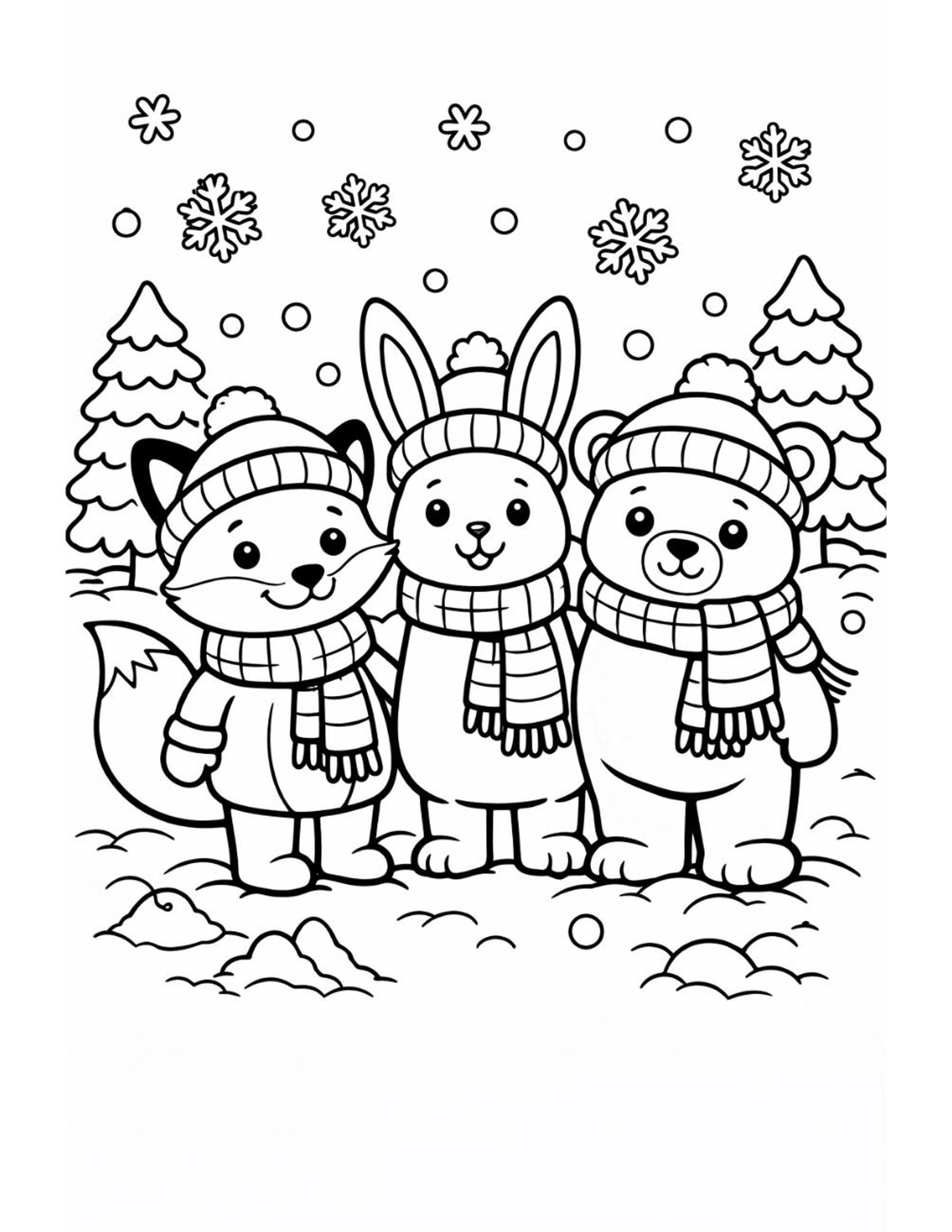 20 Winter Coloring Pages, Printable Holiday Coloring Sheets for Kids ...