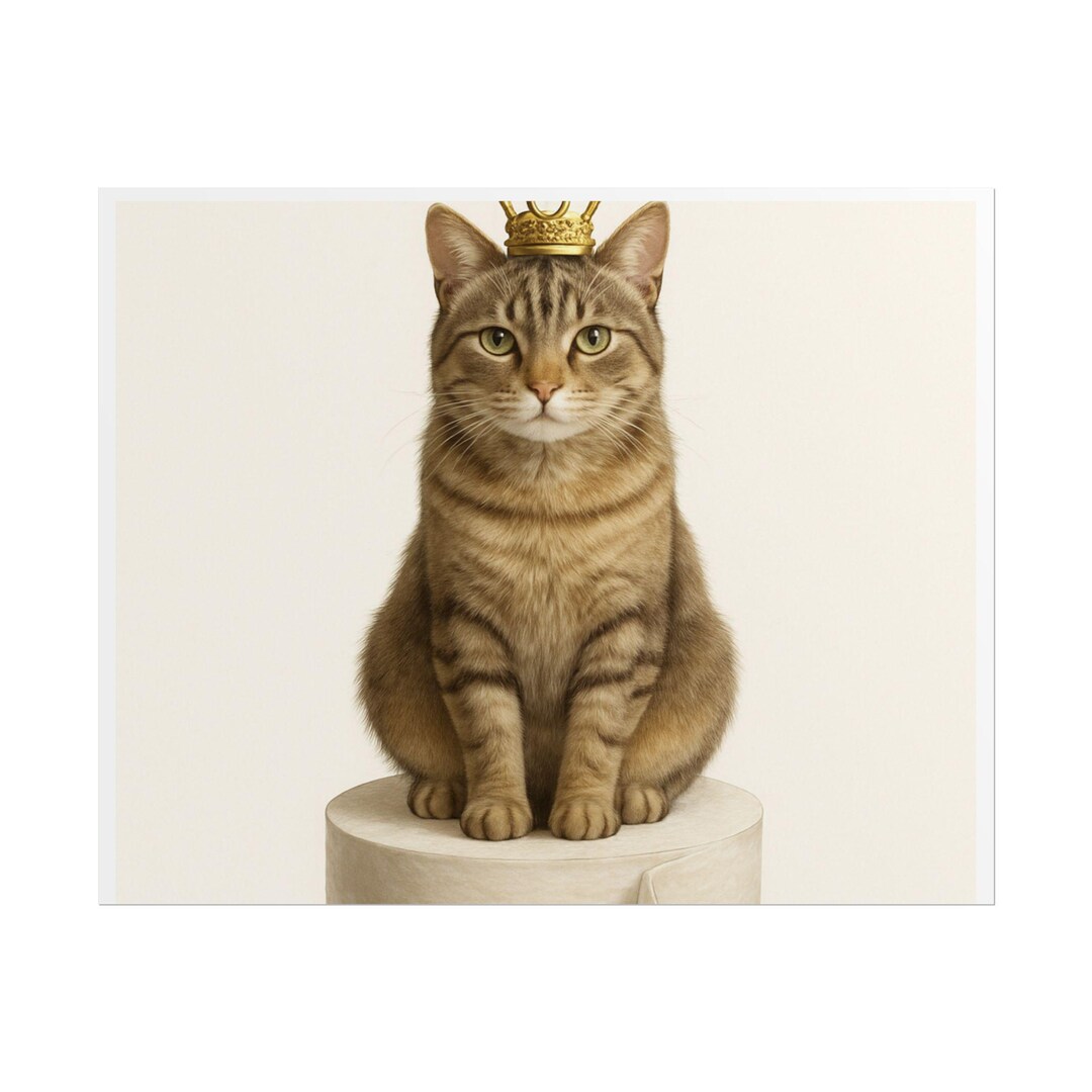 Tabby Cat With Crown Poster | Rolled Posters - Etsy
