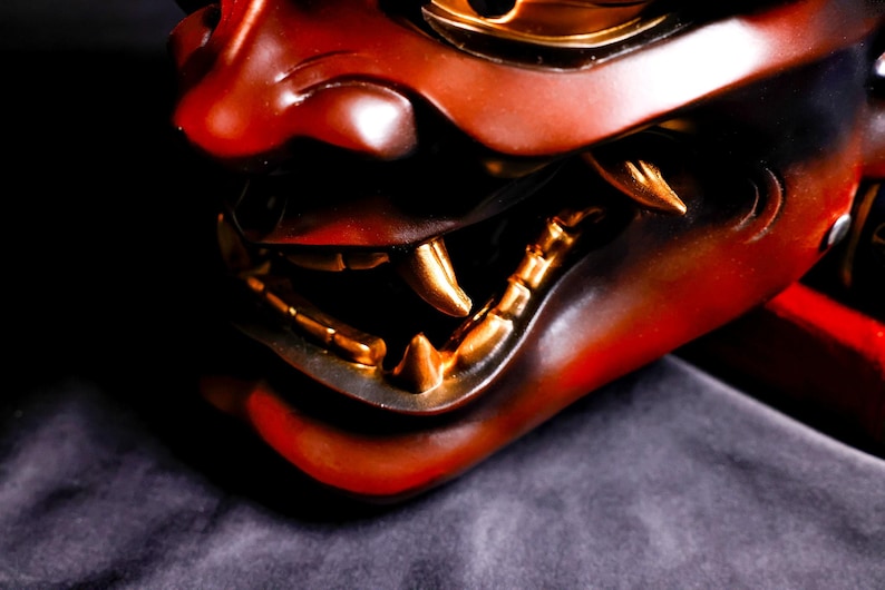 Halloween Hannya Demon Mask – Japanese Oni Devil Mask With Horns, Scary ...