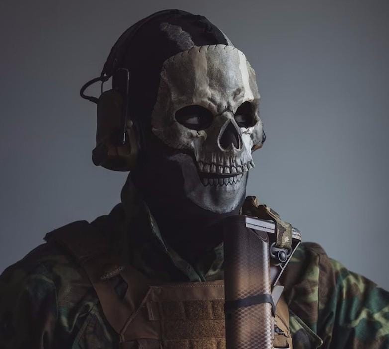 Full Mask of Ghost / Operator Ghost Mask / Airsoft or Cosplay V1 ...