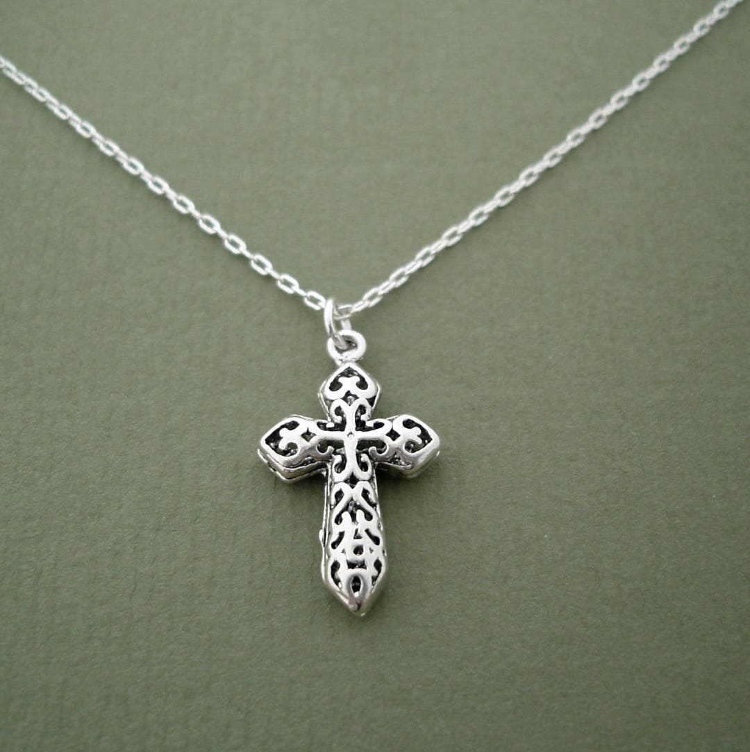 Dainty Filigree Cross Necklace: Religious Gift - Etsy