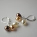 Tri Color Pearl Earrings, Dainty Jewelry, Wedding Jewelry, Silver Lever ...