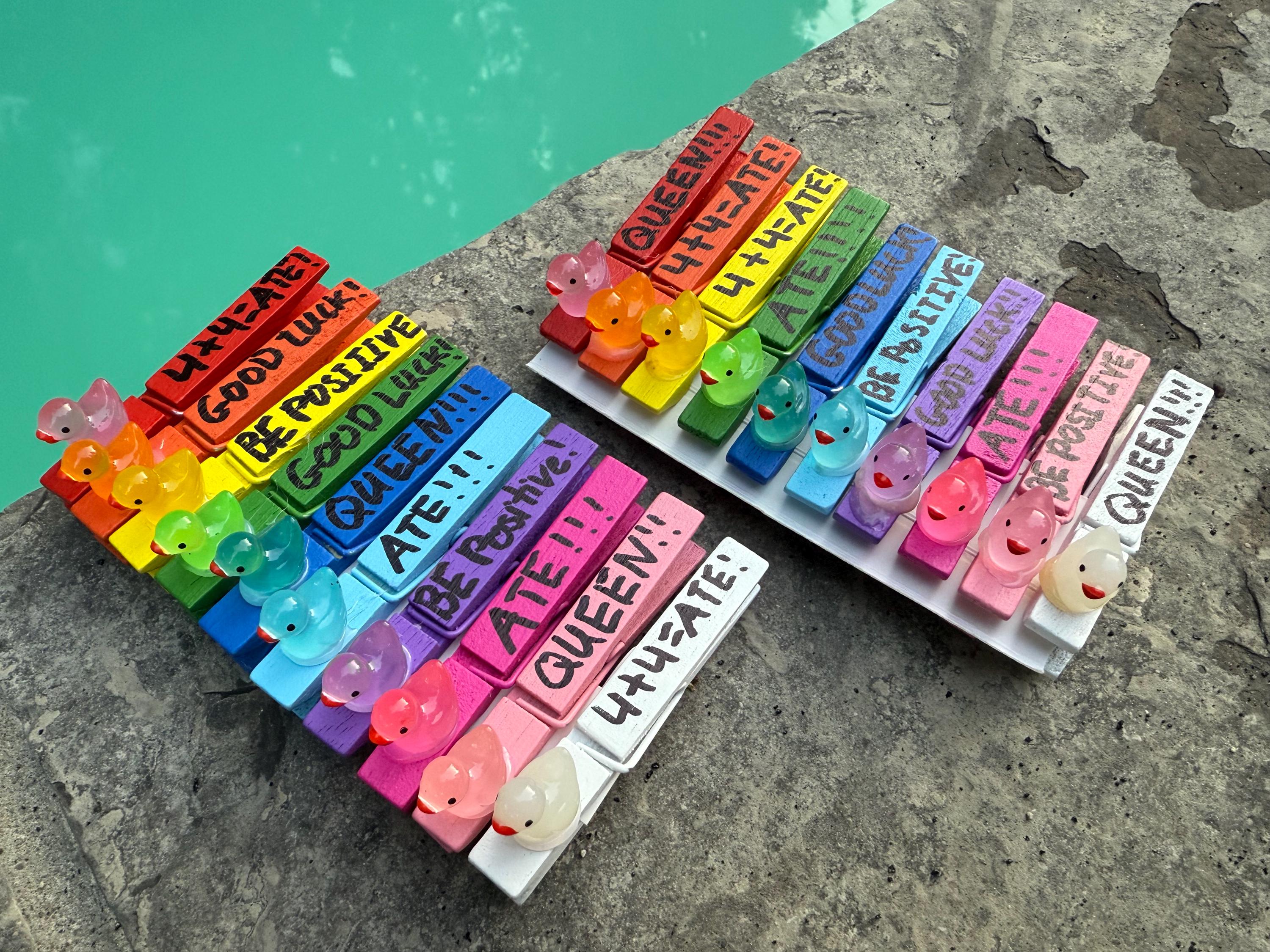 Volleyball Player Clips / Cheer Clips With Duck Charms. Multi Coloured ...