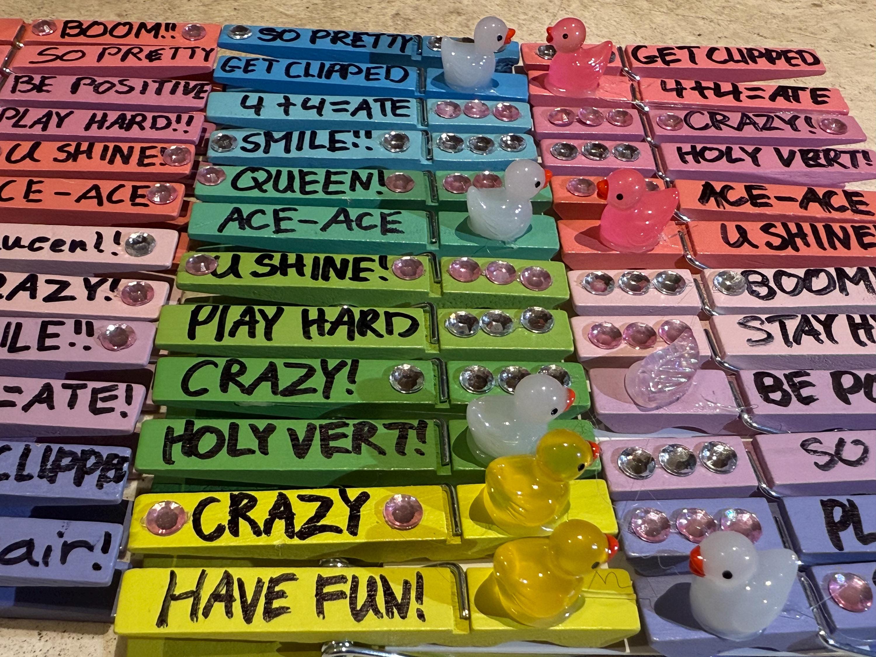 Volleyball Player Clips / Cheer Clips With Duck Charms and Diamonds ...