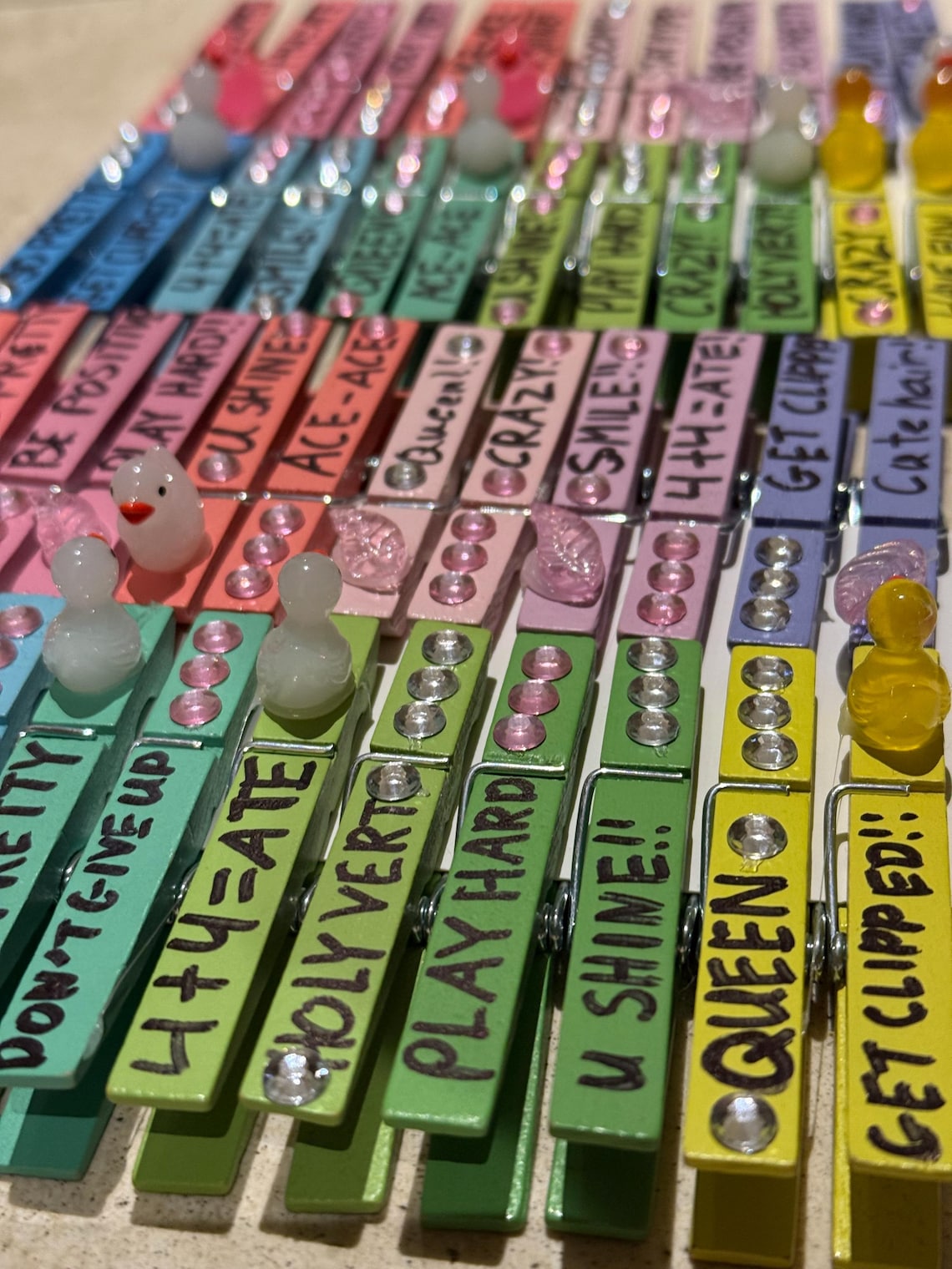 Volleyball Player Clips / Cheer Clips With Duck Charms and Diamonds ...