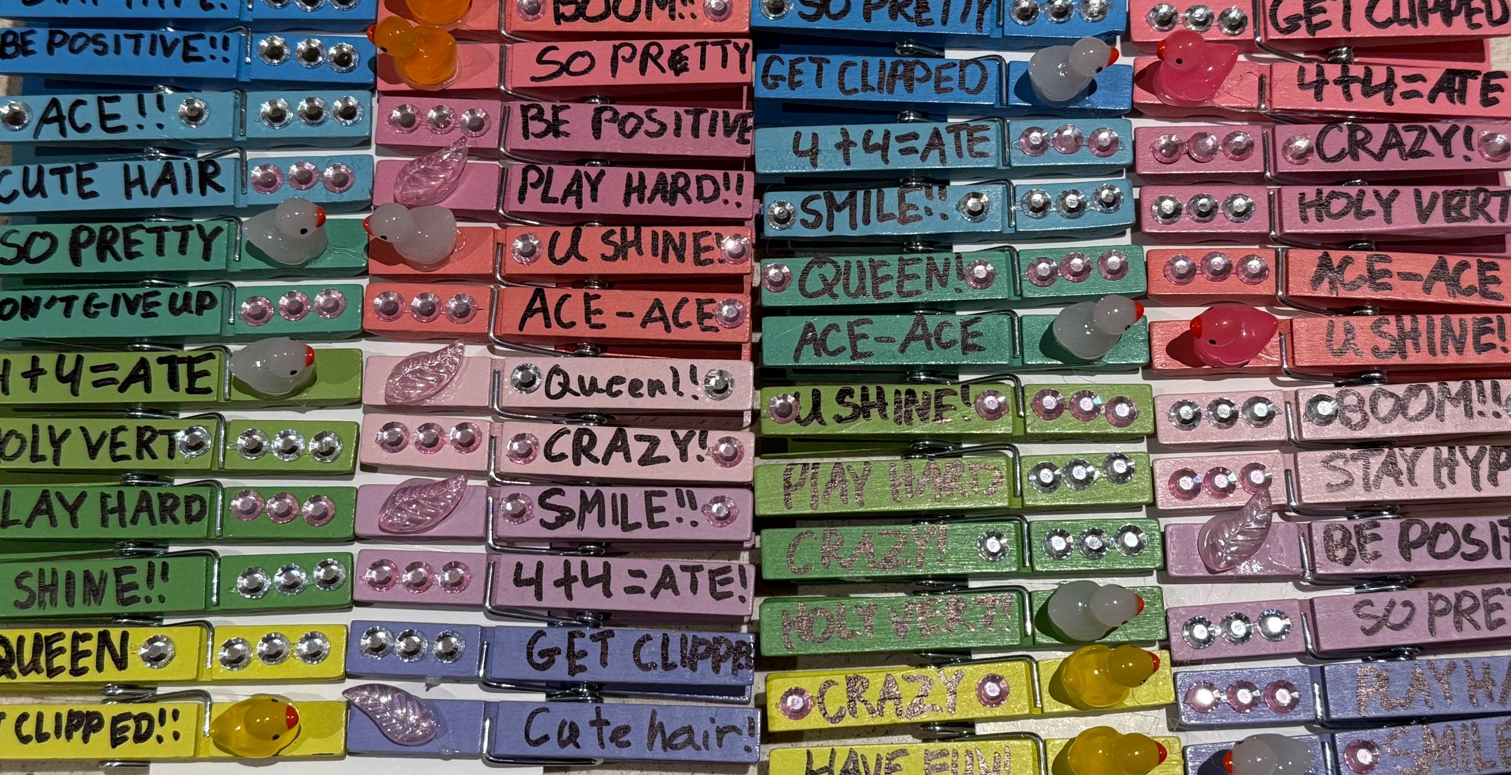 Volleyball Player Clips / Cheer Clips With Duck Charms and Diamonds ...