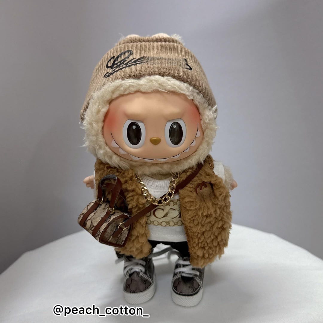 Labubu Clothes Brown Fur Coat Set - Etsy