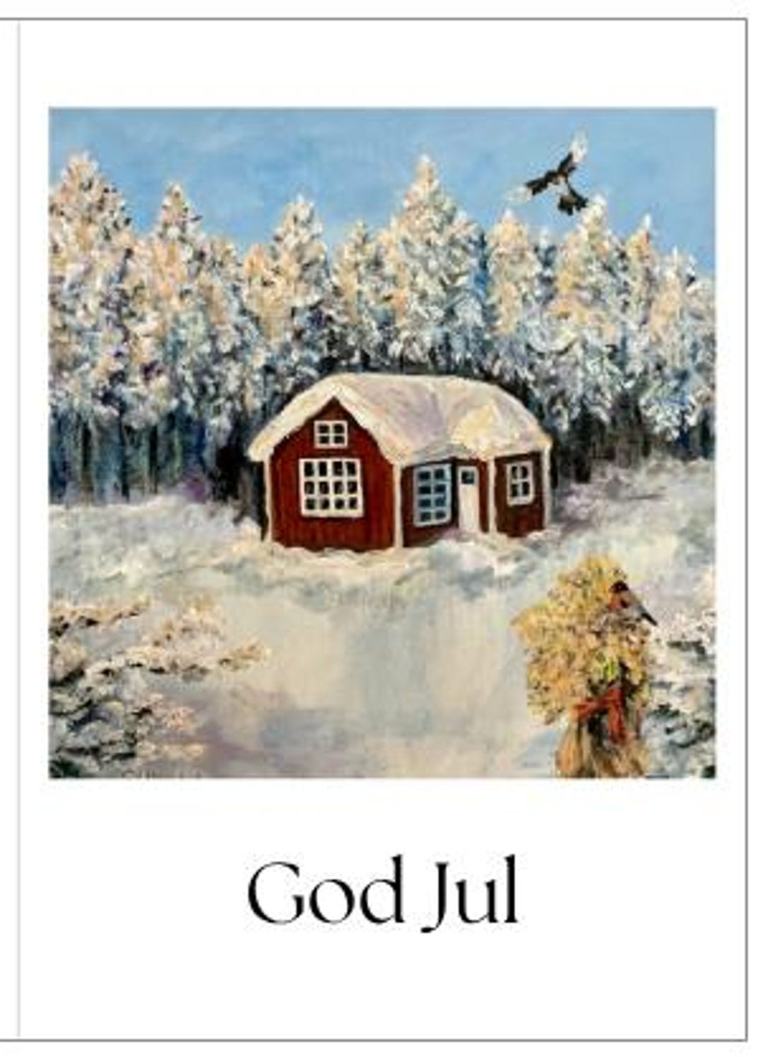 3 Printable Versions of Holiday/christmas /god Jul Card With ...