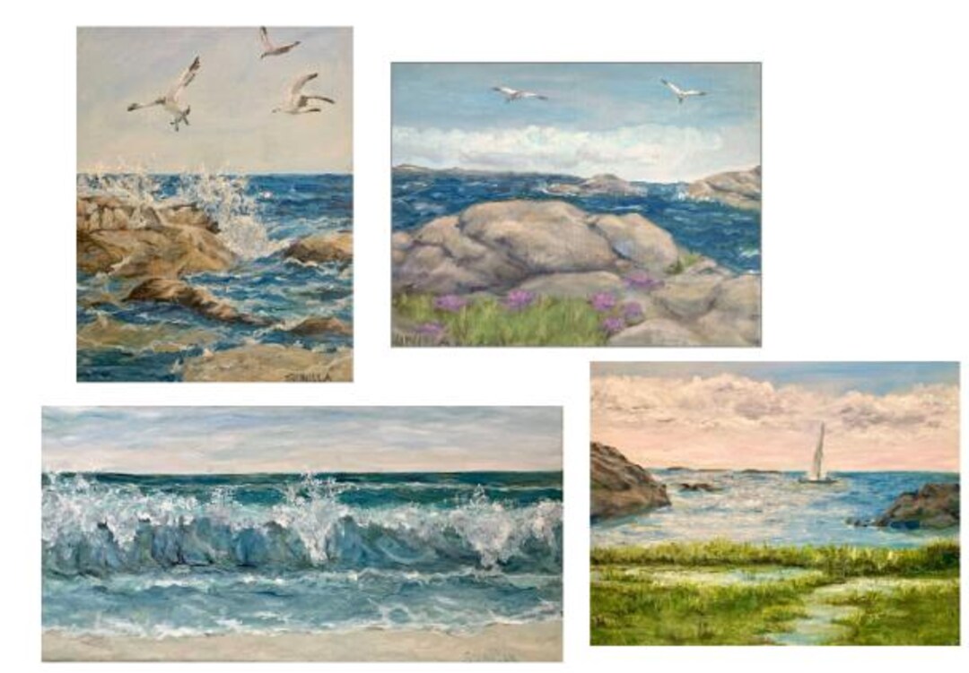 4 Printable Fine Arts Cards With Sea Motifs - Etsy