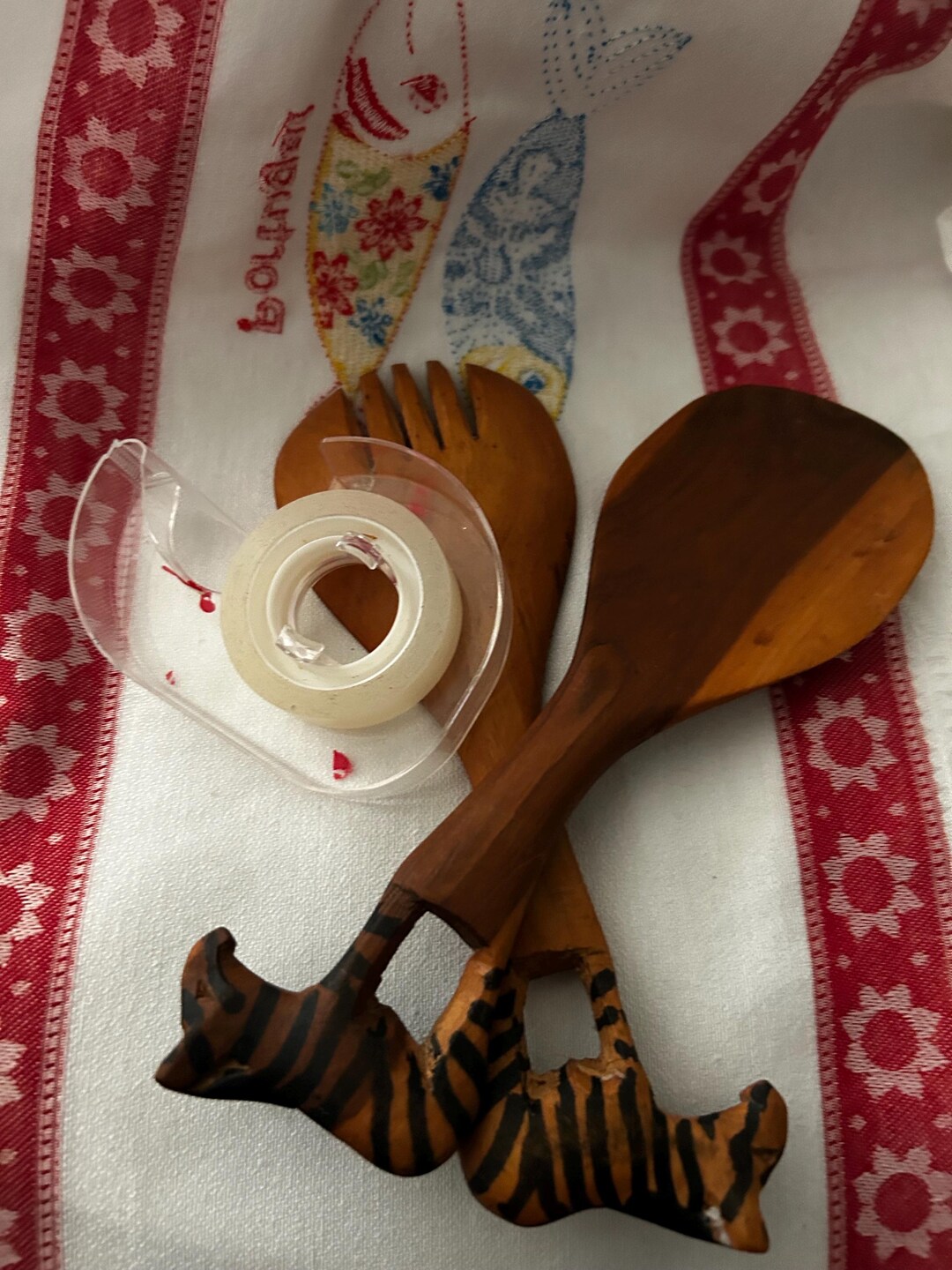 African Serving Spoons Carved From One Piece of Wood. - Etsy