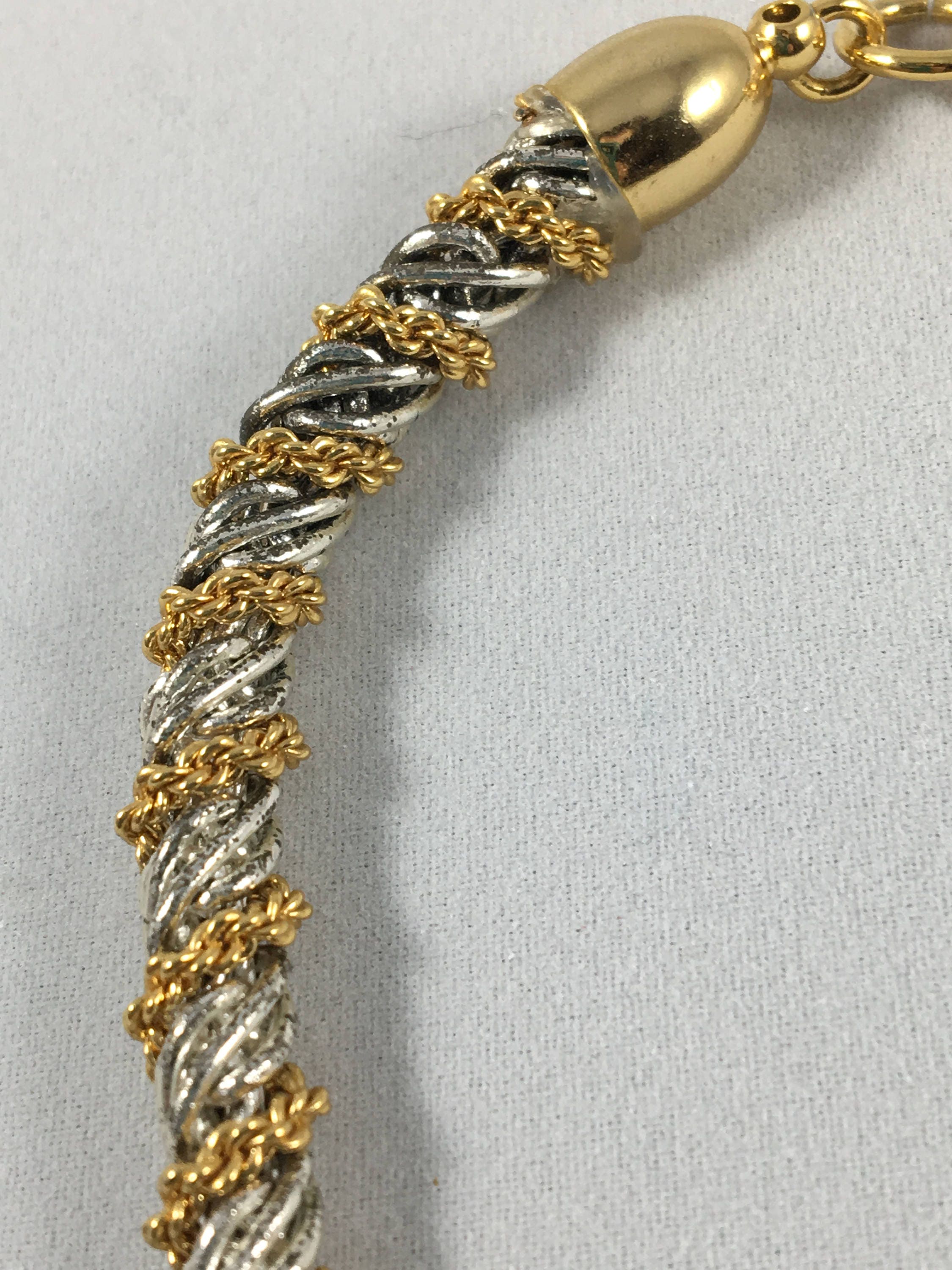 Vintage Silver and Gold Necklace - Etsy