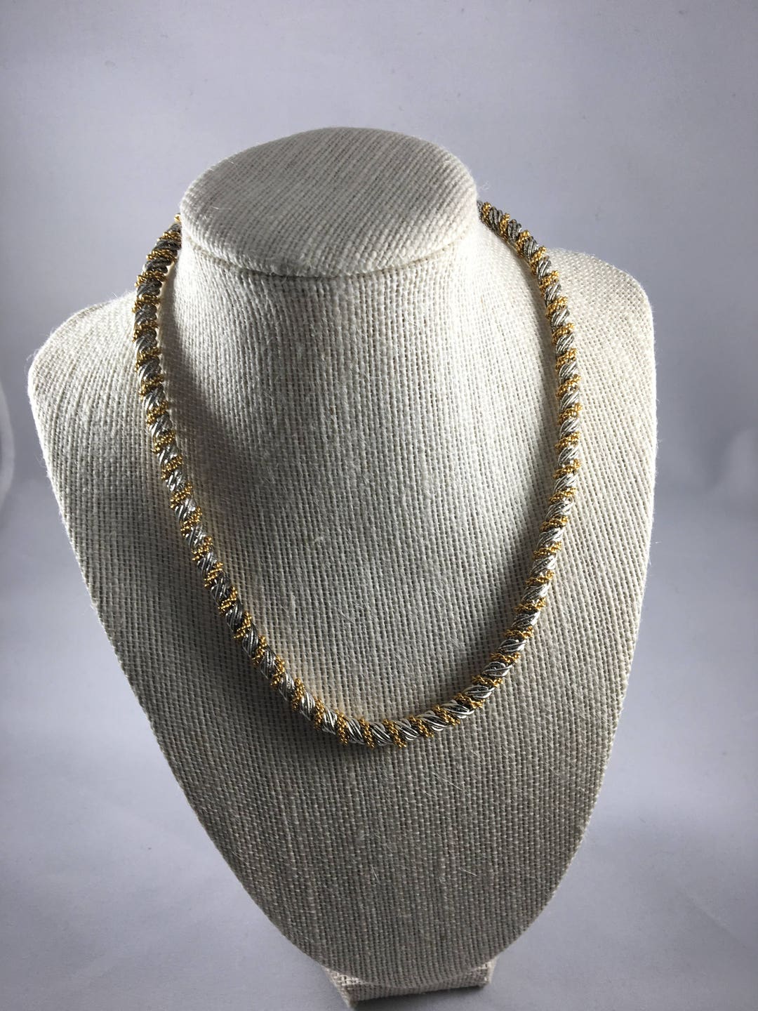 Vintage Silver and Gold Necklace - Etsy