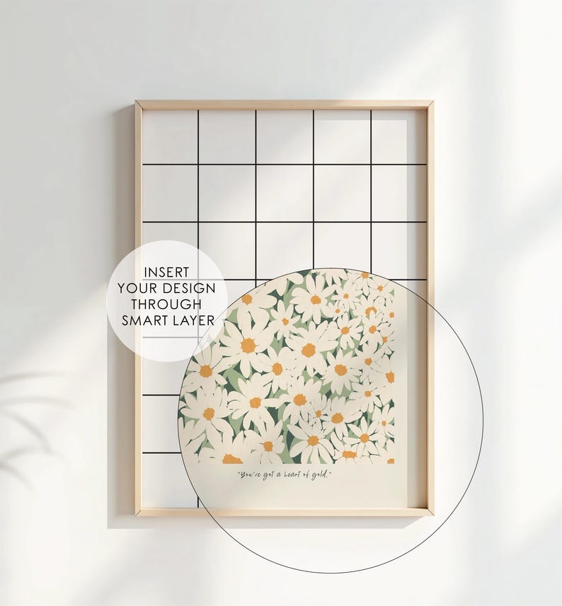 Light Frame Mockup PSD - Vertical Mockup, Wood Frame Mockup, Thin Frame ...