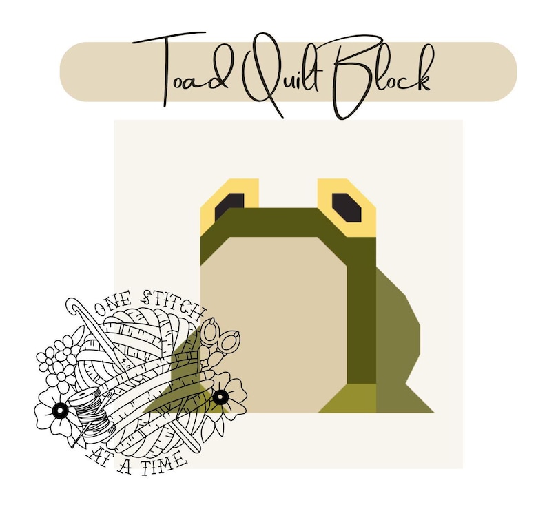 Toad Quilt Block Pattern | PDF Sewing Pattern for Frog Lovers - Etsy