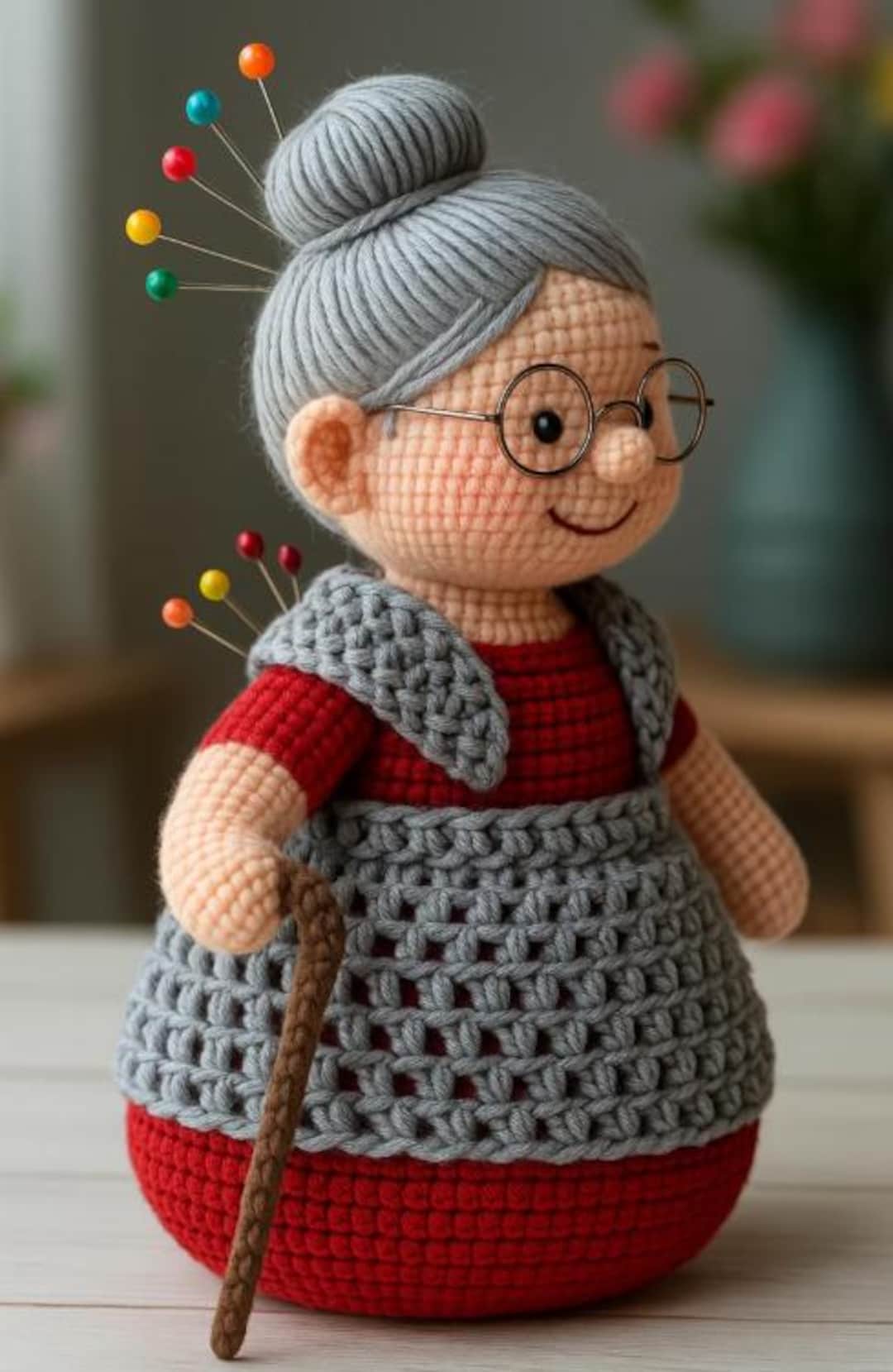 Crochet Grandma Doll Pincushion Pattern Amigurumi Granny (PDF& Video ...