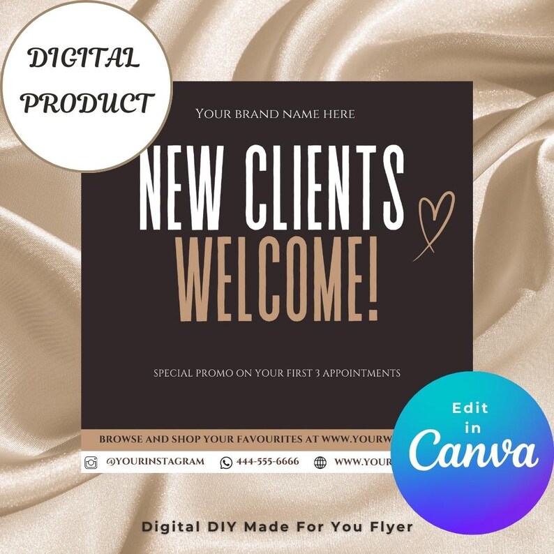 New Client Welcome Flyer: DIY Salon Booking Template (canva) - Etsy