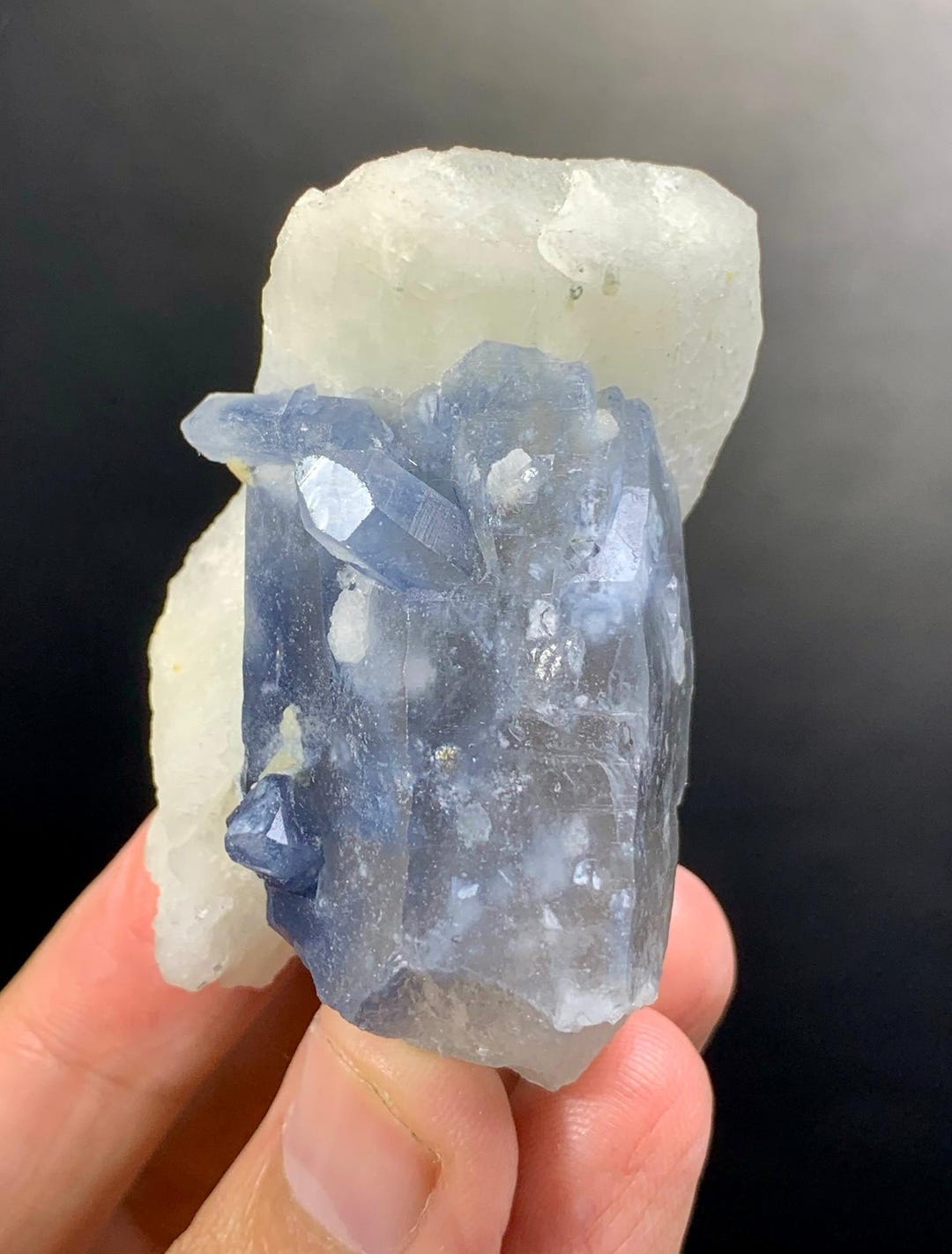 Natural Blue Quartz With Feldspar Crystal From Afghanistan Mine. 68 ...