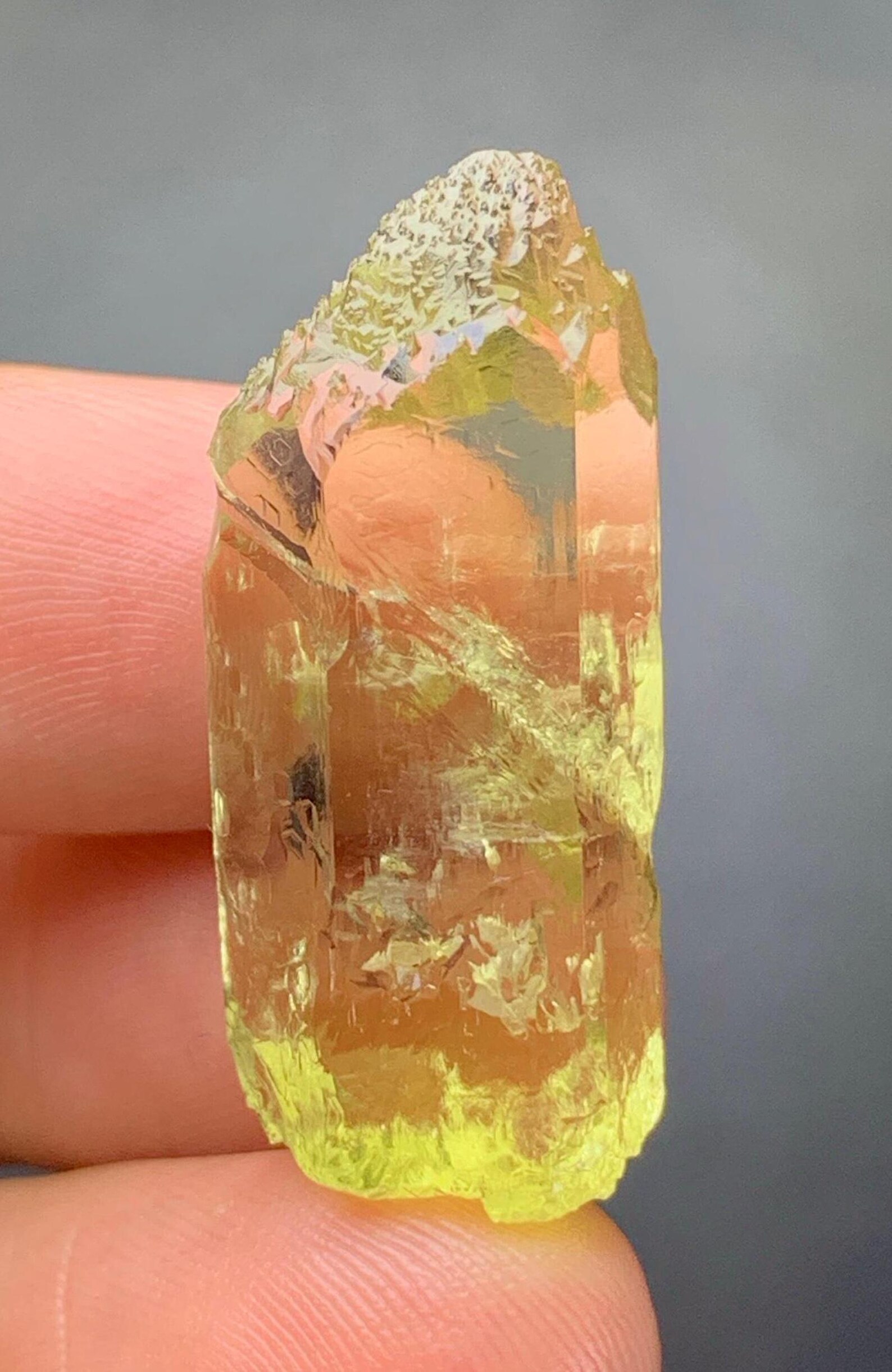 Stunning Yellow Color Transparent Etched Double Terminated Heliodor ...