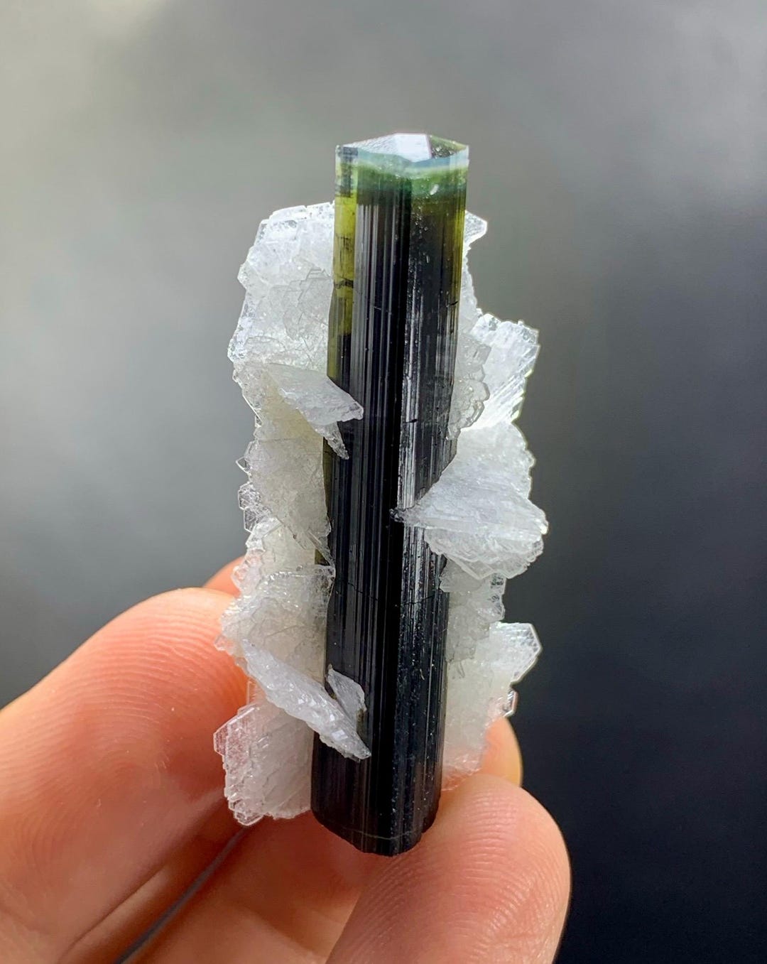 Natural Green Cap Tourmaline With Albite Combined Specimen From Skardu ...
