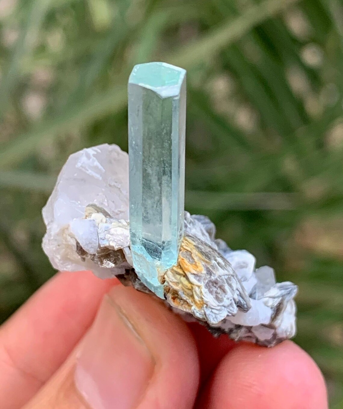 Natural Sky Blue Color Aquamarine on Matrix Specimen From Skardu Mine ...