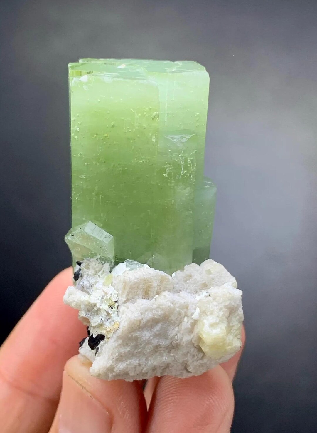 Lovely Greenish Color Heliodor Crystal on Marix Specimen From Skardu ...