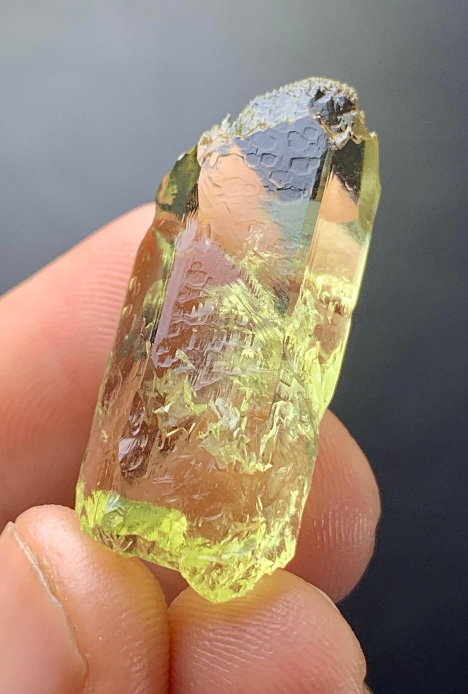 Stunning Yellow Color Transparent Etched Double Terminated Heliodor ...