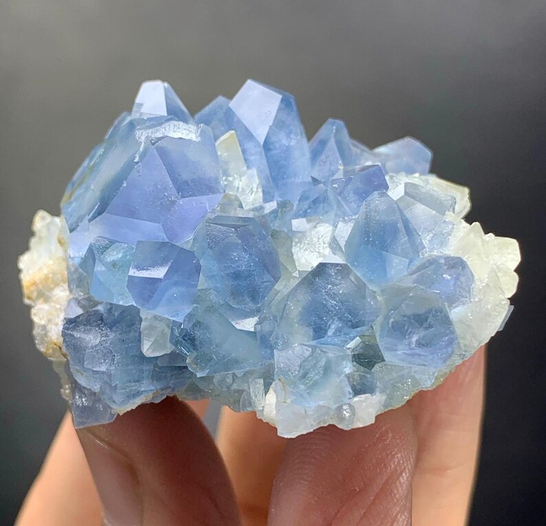 Natural Blue Color Celestine With Yellow Calcite Combined Specimen From ...