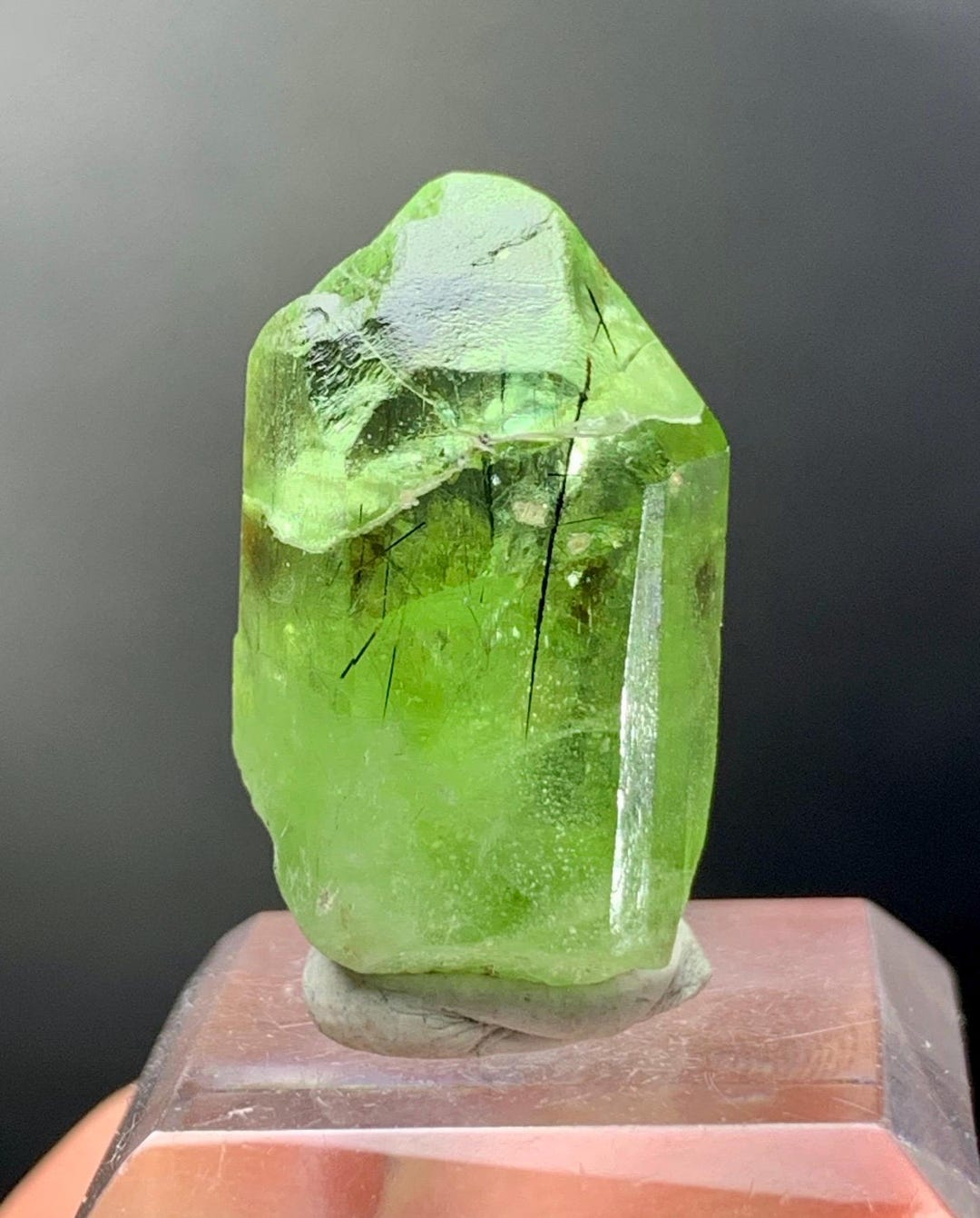 Natural Green Color Peridot With Ludwigite Inclusion Crystal From Supat ...