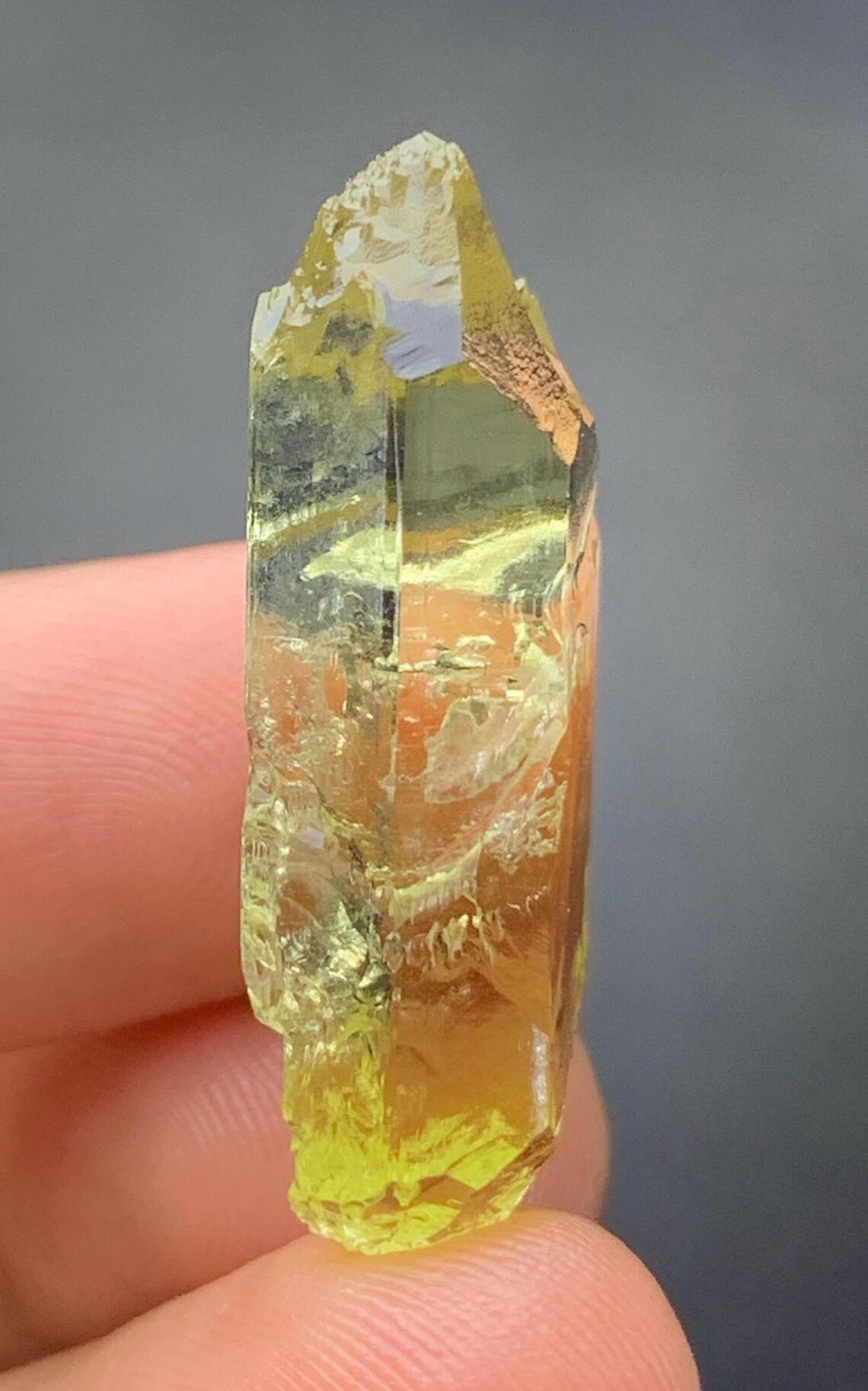Stunning Yellow Color Transparent Etched Double Terminated Heliodor ...