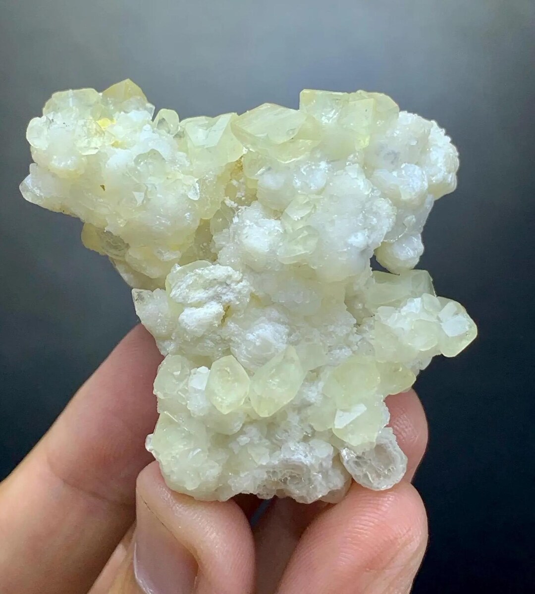 Natural Rare Green Color Herderite Crystals Bunch on Matrix Specimen ...