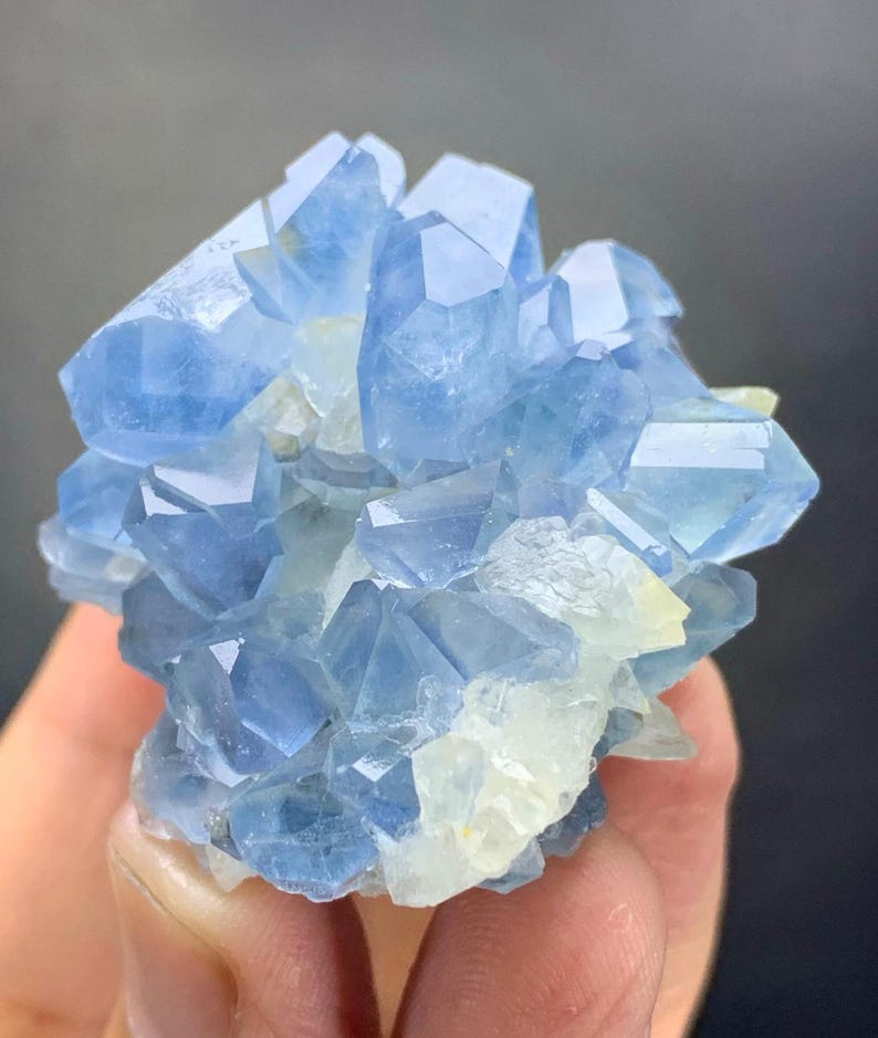 Natural Blue Color Celestine With Yellow Calcite Combined Specimen From ...