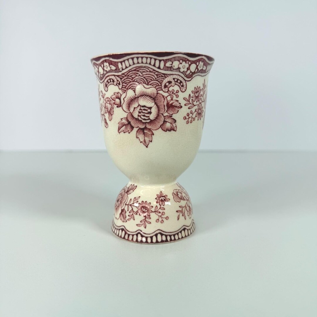 Bristol Pink Floral Egg Cup Holder Cream Crown Ducal Chipped, Crazed ...