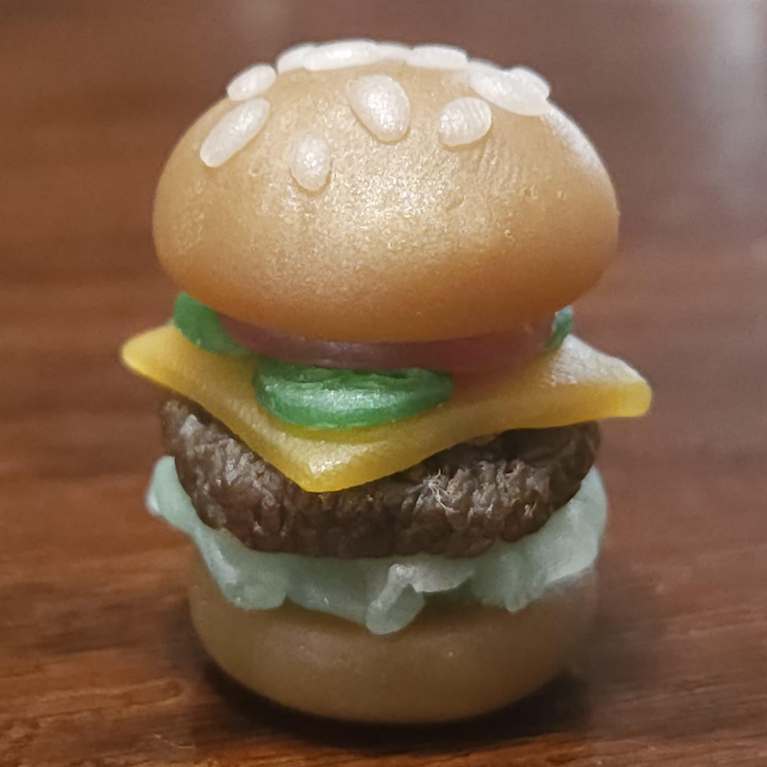 Tiny Cheeseburger Resin Figure, Hand-modeled and Individually Made - Etsy